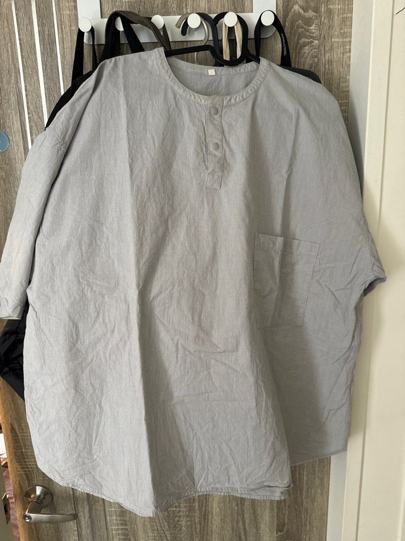 MUJI LABO 布帛系列/灰/L-XL, 他的時尚, 上衣與西裝, T恤、Polo衫在旋轉拍賣