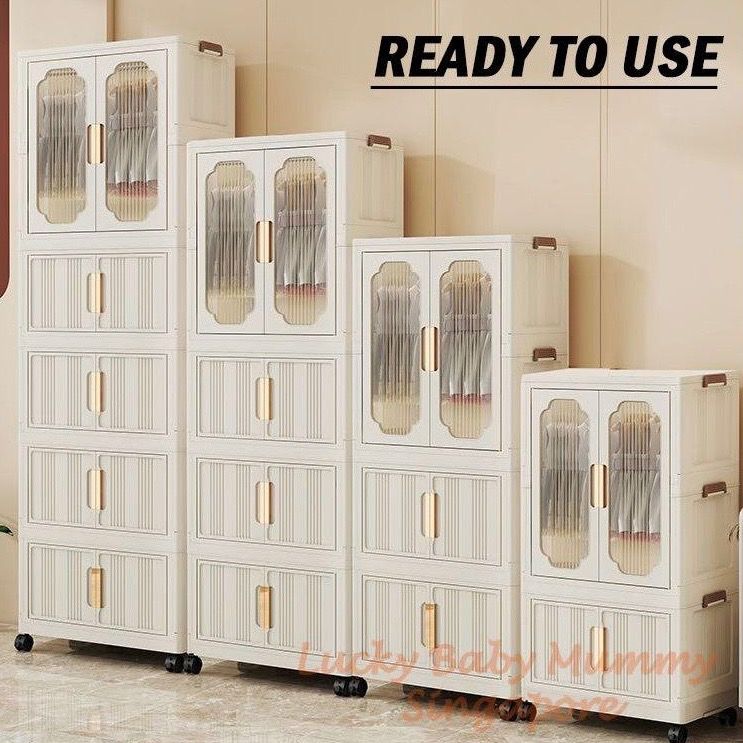 Multilayered Foldable Storage Cabinet with Wheels | Large Storage ...