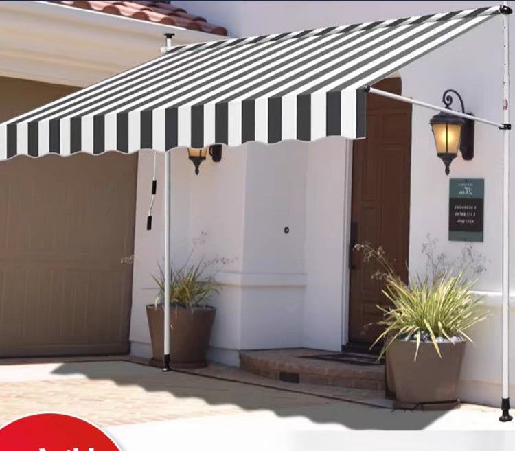 No drilling self install retractable shelter rainproof uv protection ...