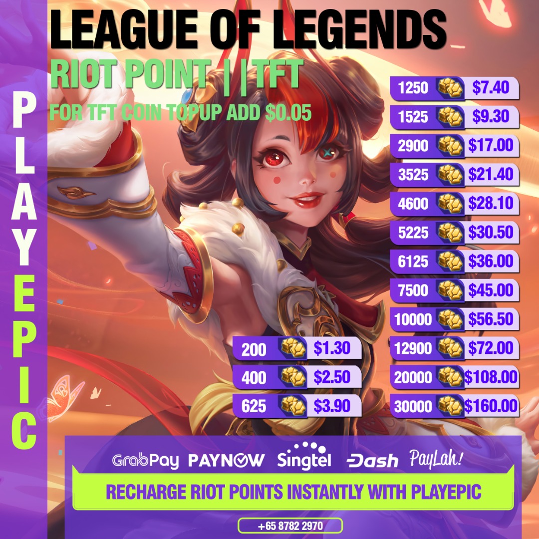 [NO LOGIN] Cheapest League of Legends PC / Teamfight Tactics Coins Riot ...