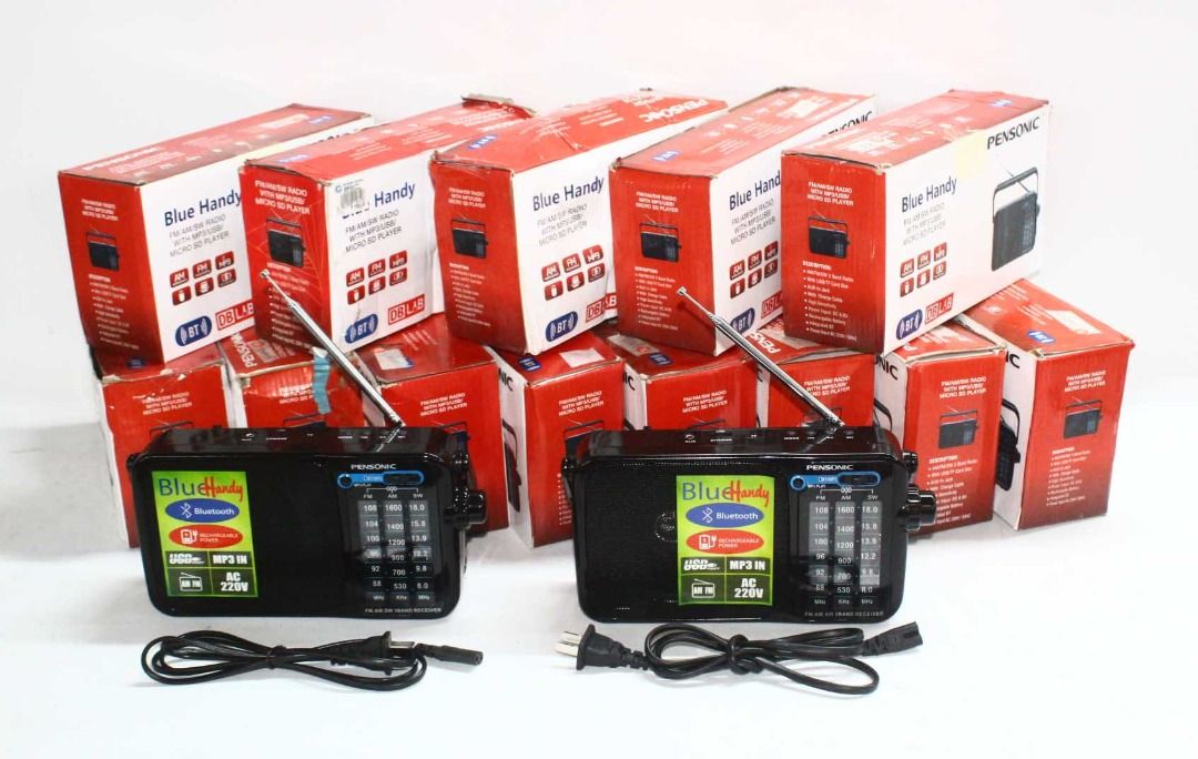 PENSONIC Blue Handy AM FM Radio Bluetooth Speaker MP3 Player USB Music ...