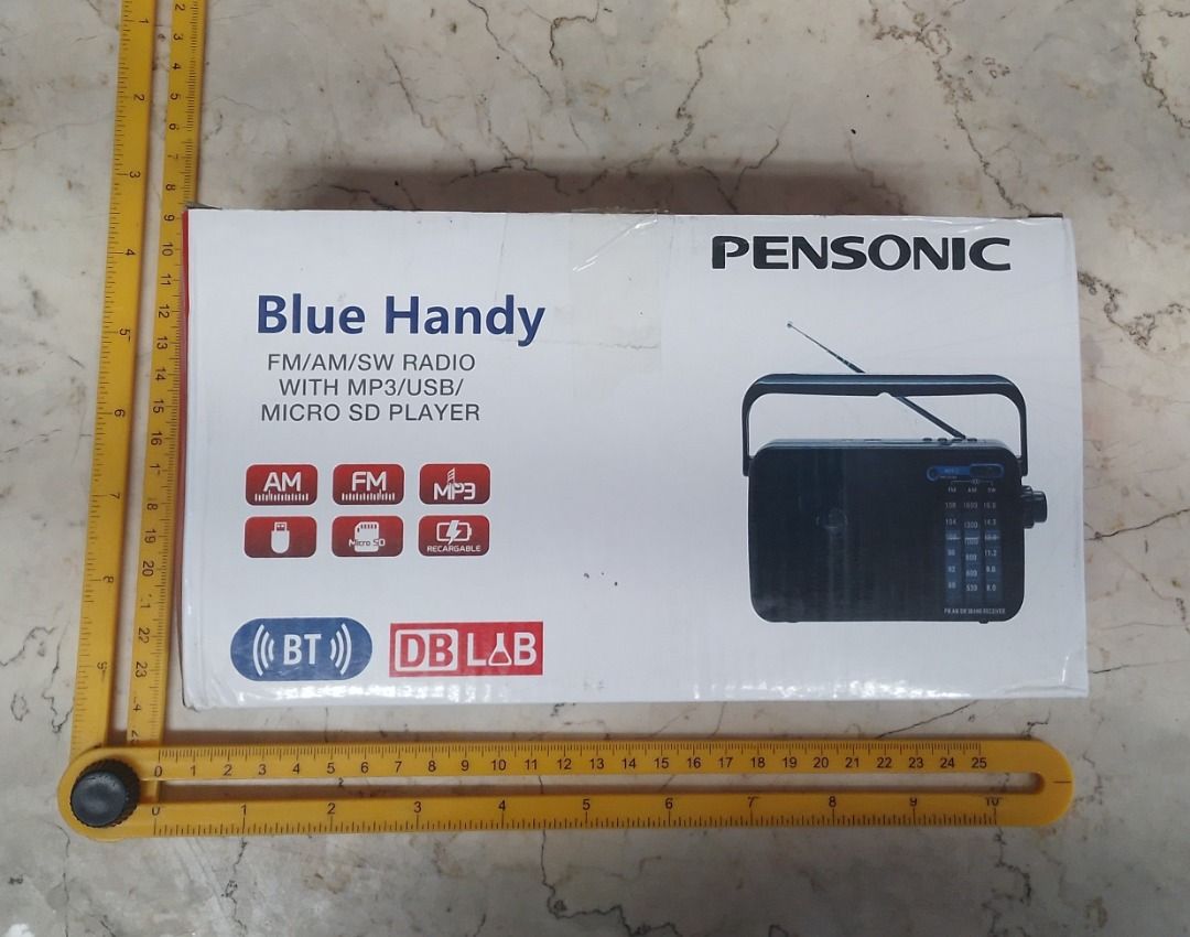PENSONIC Blue Porta AM FM Radio Bluetooth Speaker MP3 Player USB Music ...