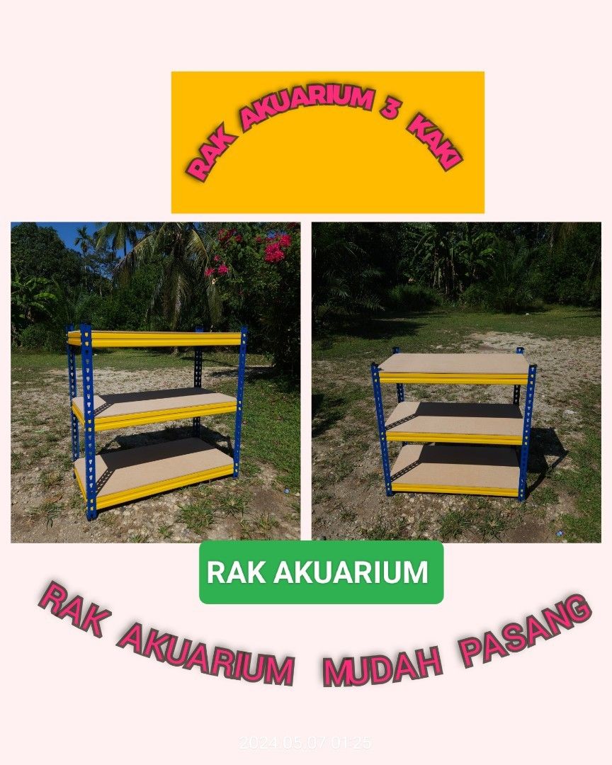 Perabot meja RAK AKUARIUM 3 KAKI, Furniture & Home Living, Outdoor ...