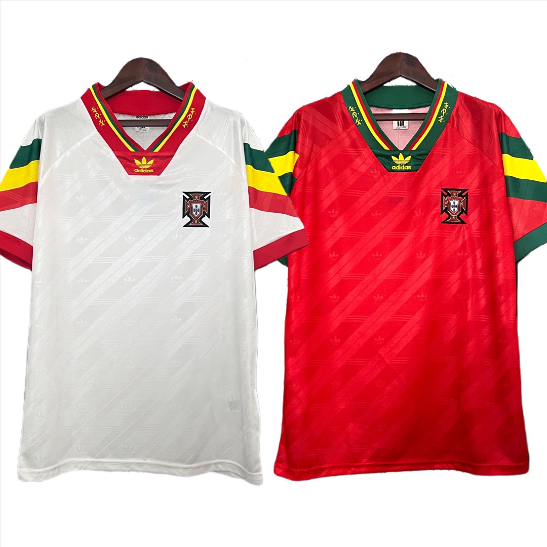 Retro Portugal Jersey 92-94 Home Away Football Jersey Soccer wTshirt ...