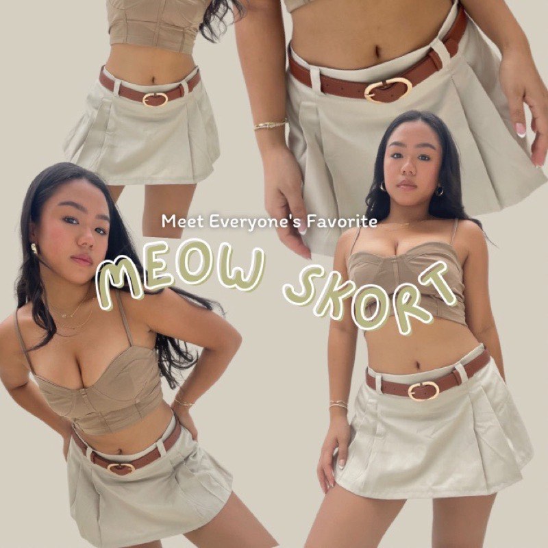 SHEWEARSSUGAR Meow Micro Pleated Skort | WITH LOVE X SUGAR X SHANIKA Rok Celana Pendek Wanita ...