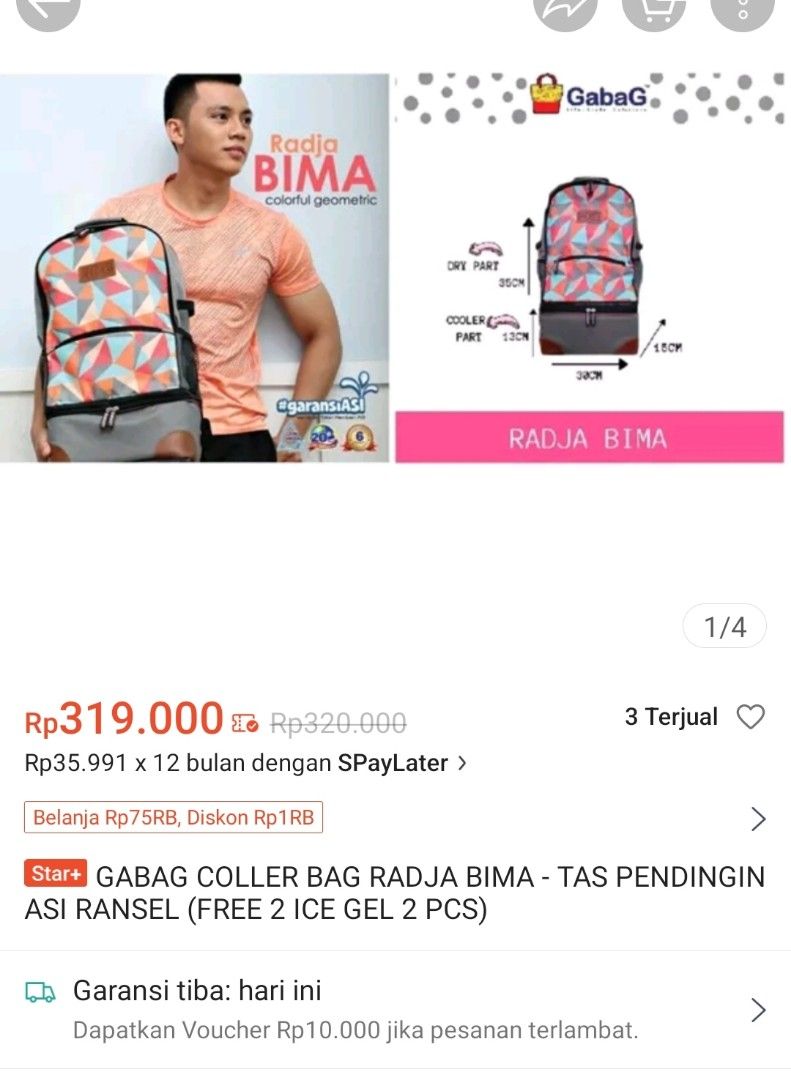 Tas ASI Gabag + Free 3 buah Ice Gel Jumbo, Bayi & Anak, Perawatan ...
