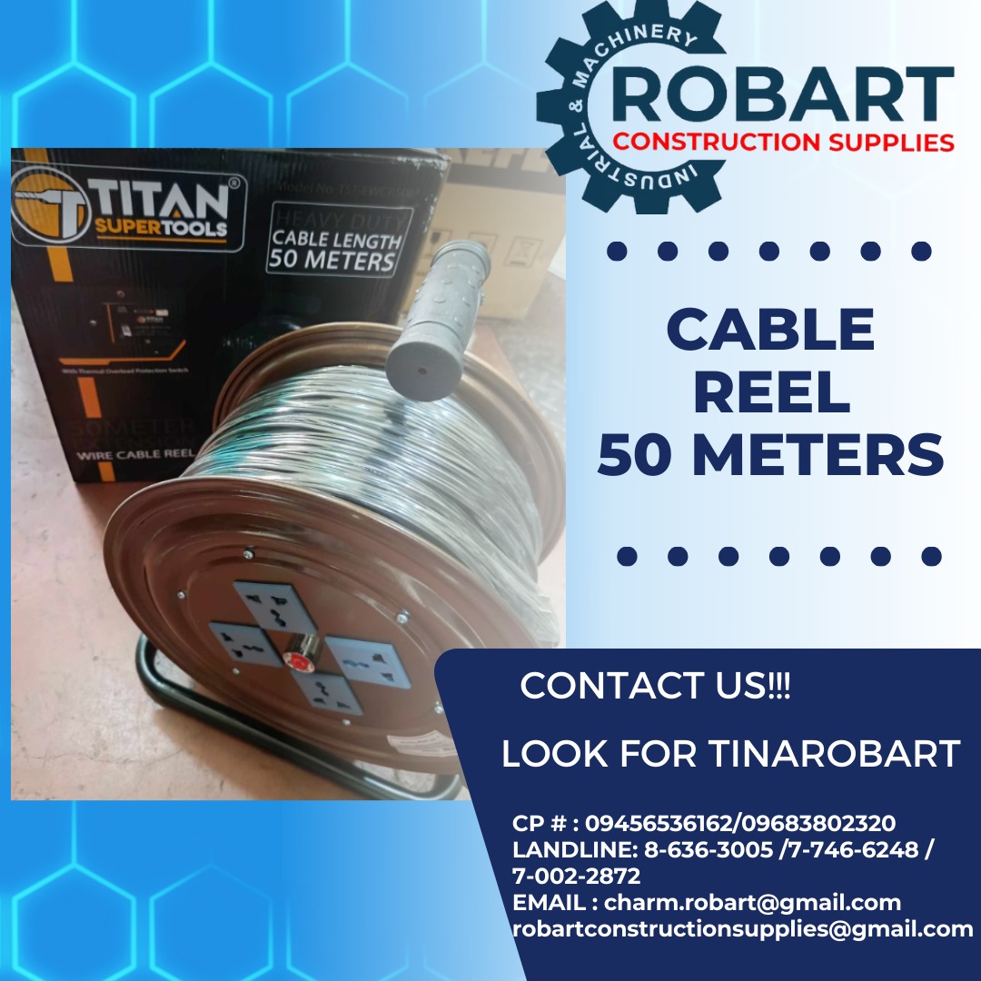 Titan Cable Reel 50m, Commercial & Industrial, Construction & Building Materials on Carousell