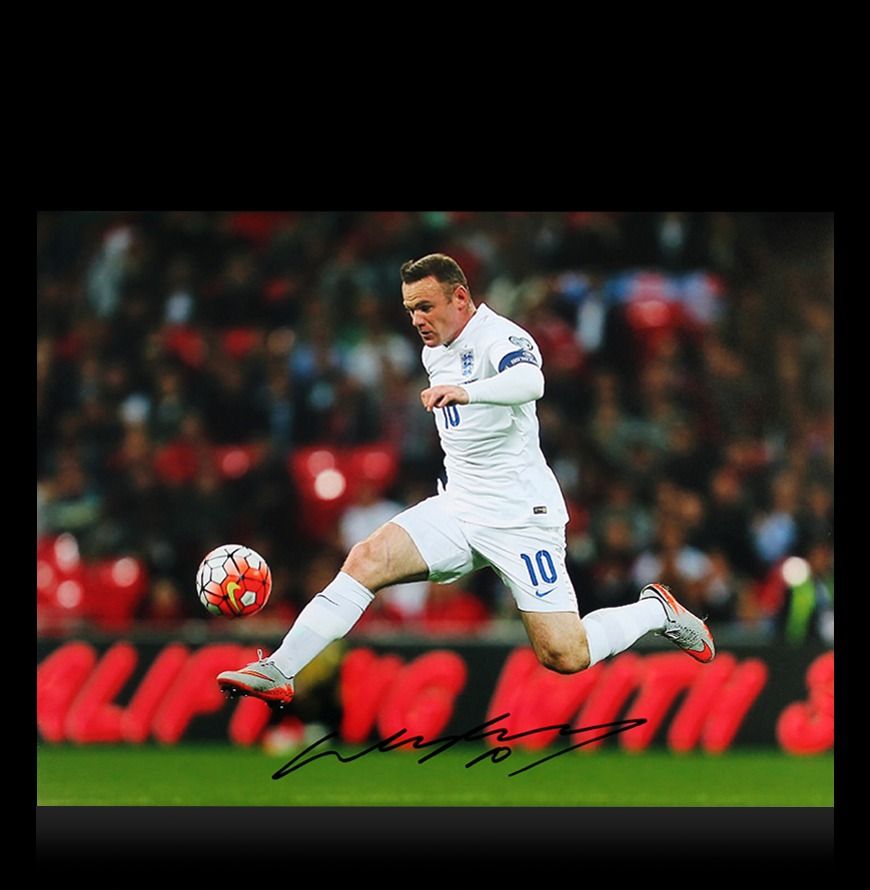 Wayne Rooney Official UEFA EURO 2024 Signed and Framed England Photo ...