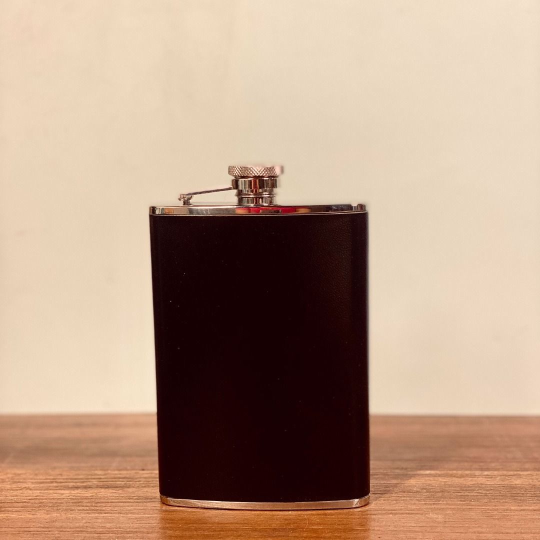 041724-058 Captain Stag Stainless Steel Hip Flask with Real Leather ...