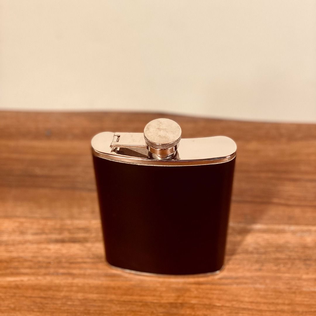 041724-058 Captain Stag Stainless Steel Hip Flask with Real Leather ...