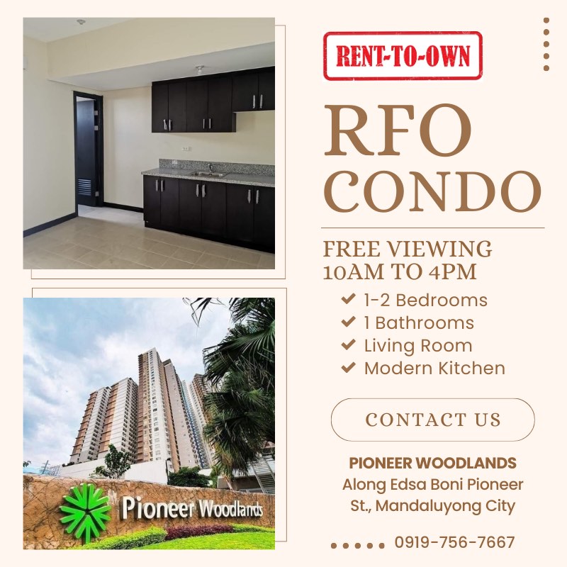 2-3Weeks Move in CONDO RENT TO OWN PIONEER MANDALUYONG EDSA BONI MANILA ...