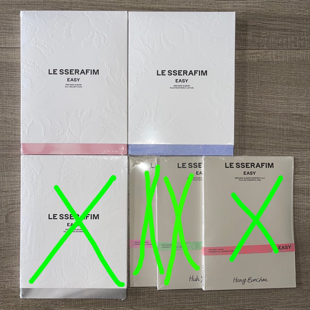 放全新未拆 LE SSERAFIM EASY PB VER. & COMPACT VER. kpop k-pop lesserafim小卡 ...