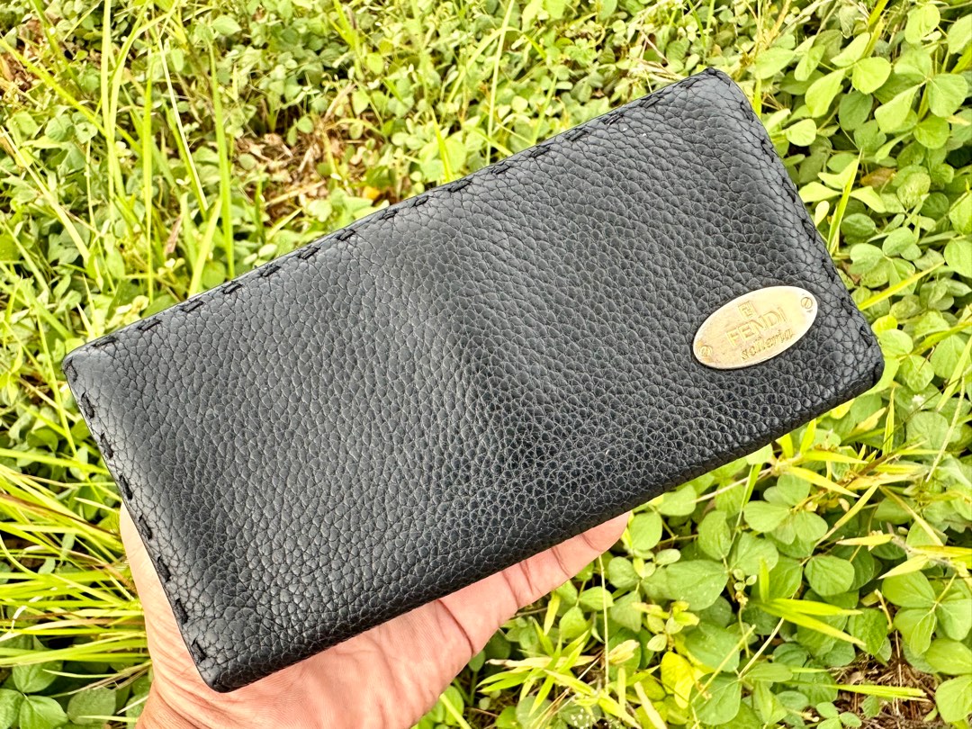 Authentic Fendi Selleria Roman Leather Folded Bifold Wallet, Luxury ...
