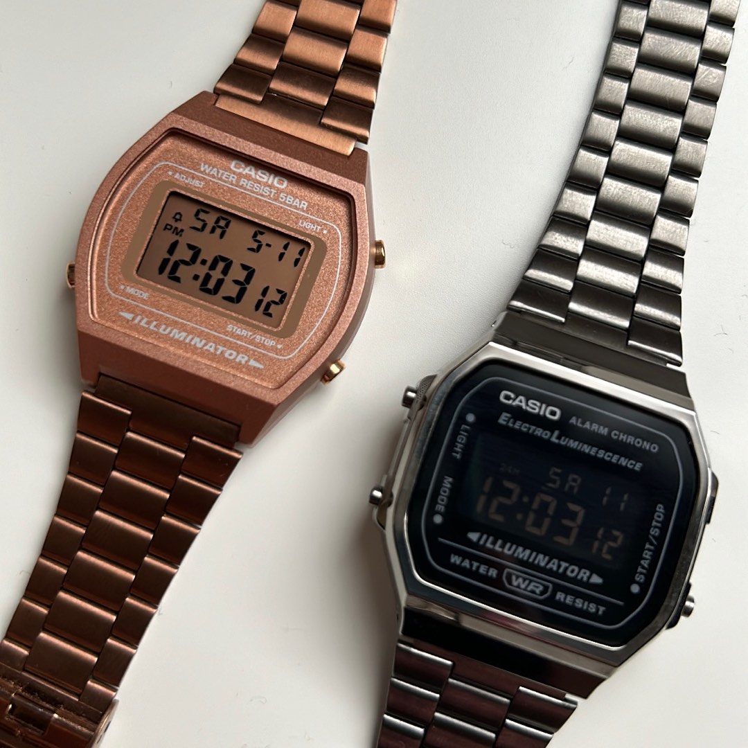 CASIO B640 A168 STAINLESS STEEL BRONZE SILVER ORIGINAL, Men's Fashion ...