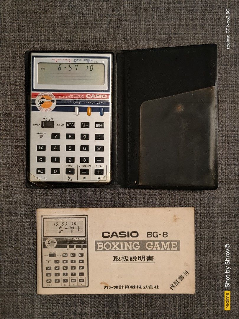 CASIO BG-8 BOXING GAME CALCULATOR GAME CLOCK CASIO COMPUTER RARE VVHTF ...