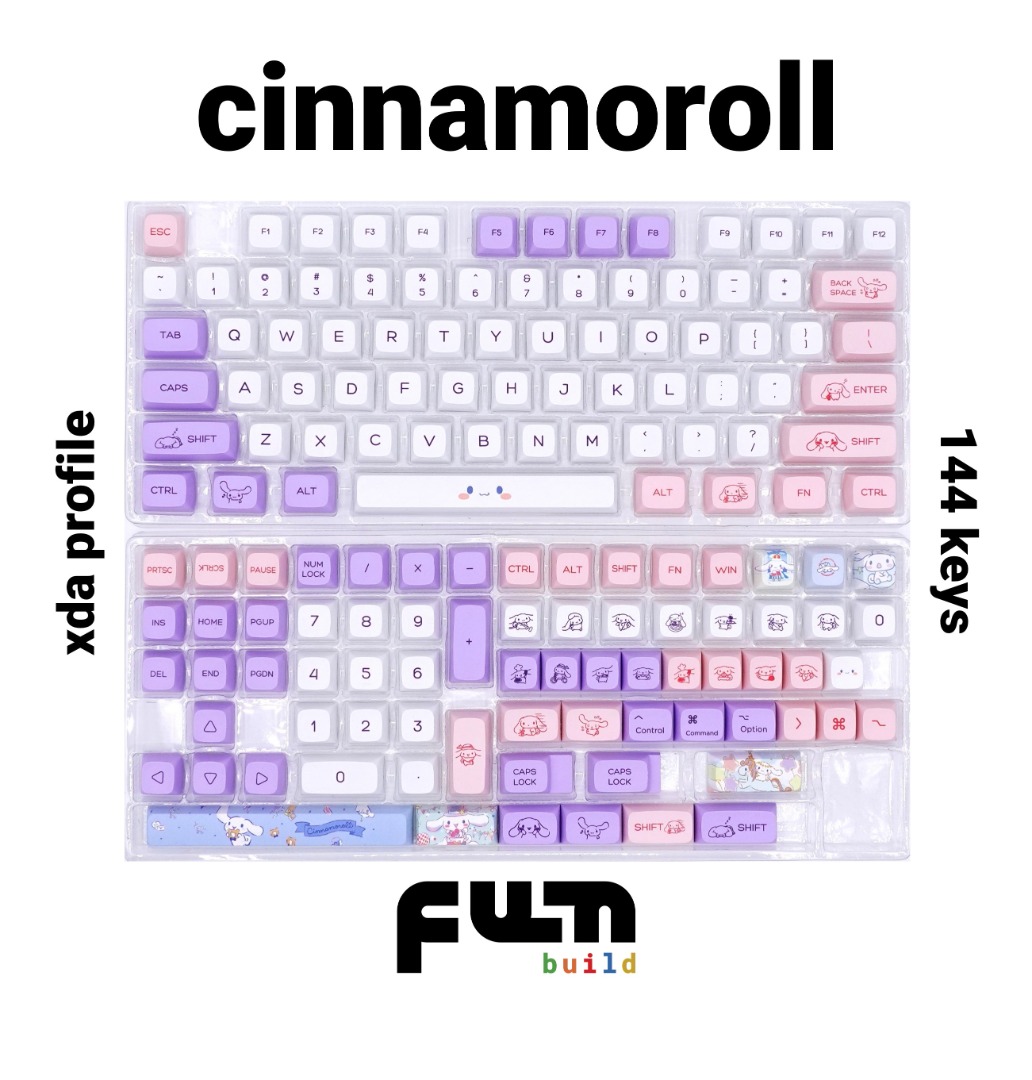[CINNAMOROLL Keycaps][XDA Profile] Dye Sublimation Printed 144 Keys for ...