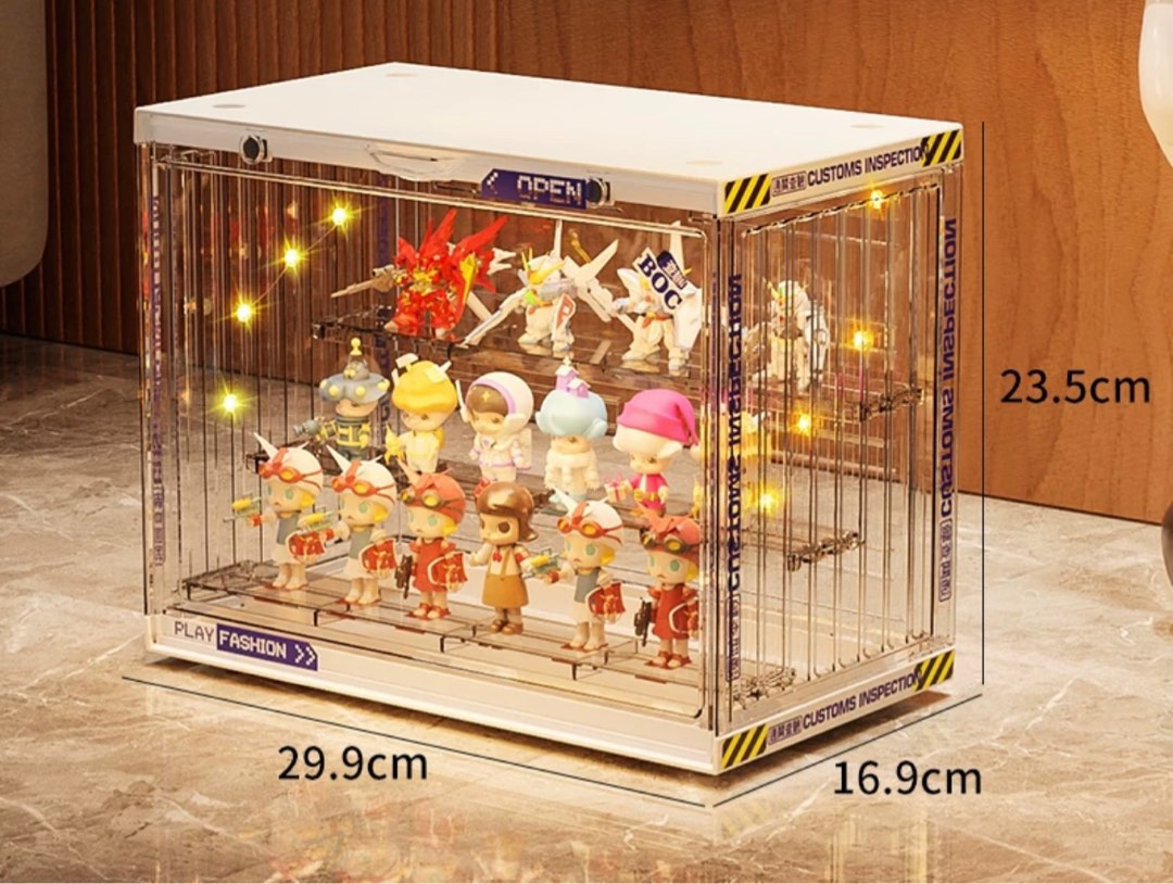 [FREE LED LIGHT] Popmart acrylic display case box high transparency ...