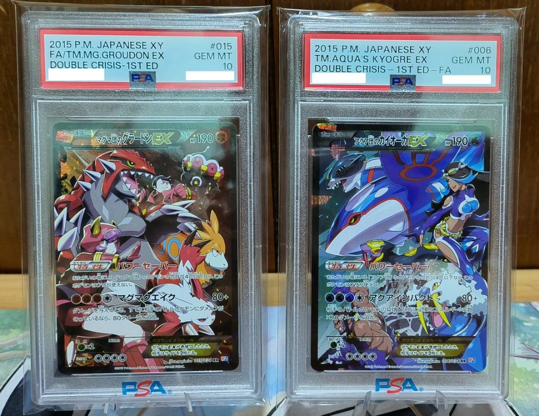 GROUDON EX KYOGRE EX DOUBLE CRISIS 1ST ED PSA 10, Hobbies & Toys, Toys & Games on Carousell