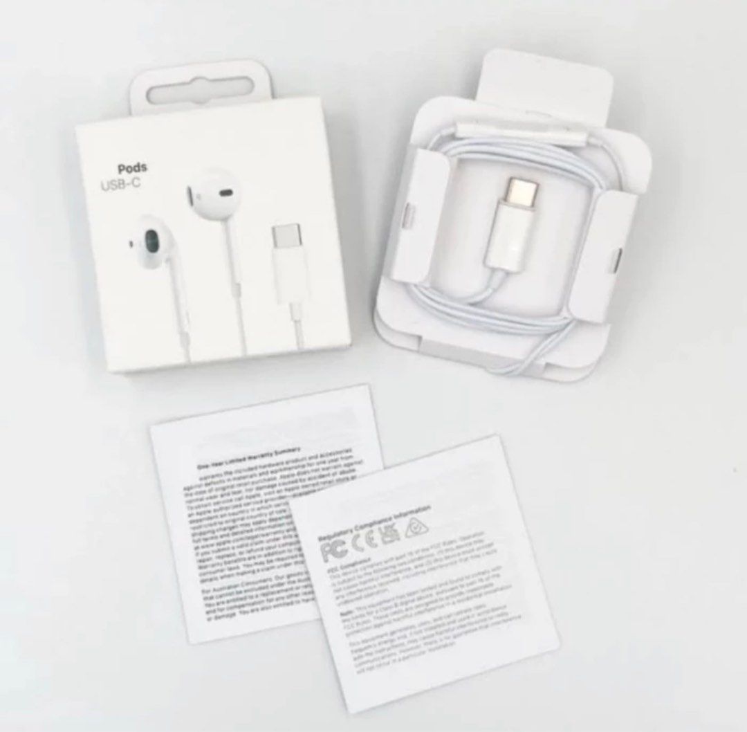Headset earpods iphone 15 plus pro max usb c, Telepon Seluler & Tablet ...