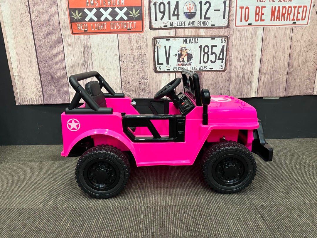 INSTOCK 12V Pink Jeep Battery operated kids toy car electric ride on