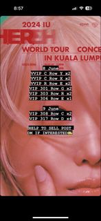 IU Live in Malaysia 8 June 2024 (2 tix), Tickets & Vouchers, Event ...