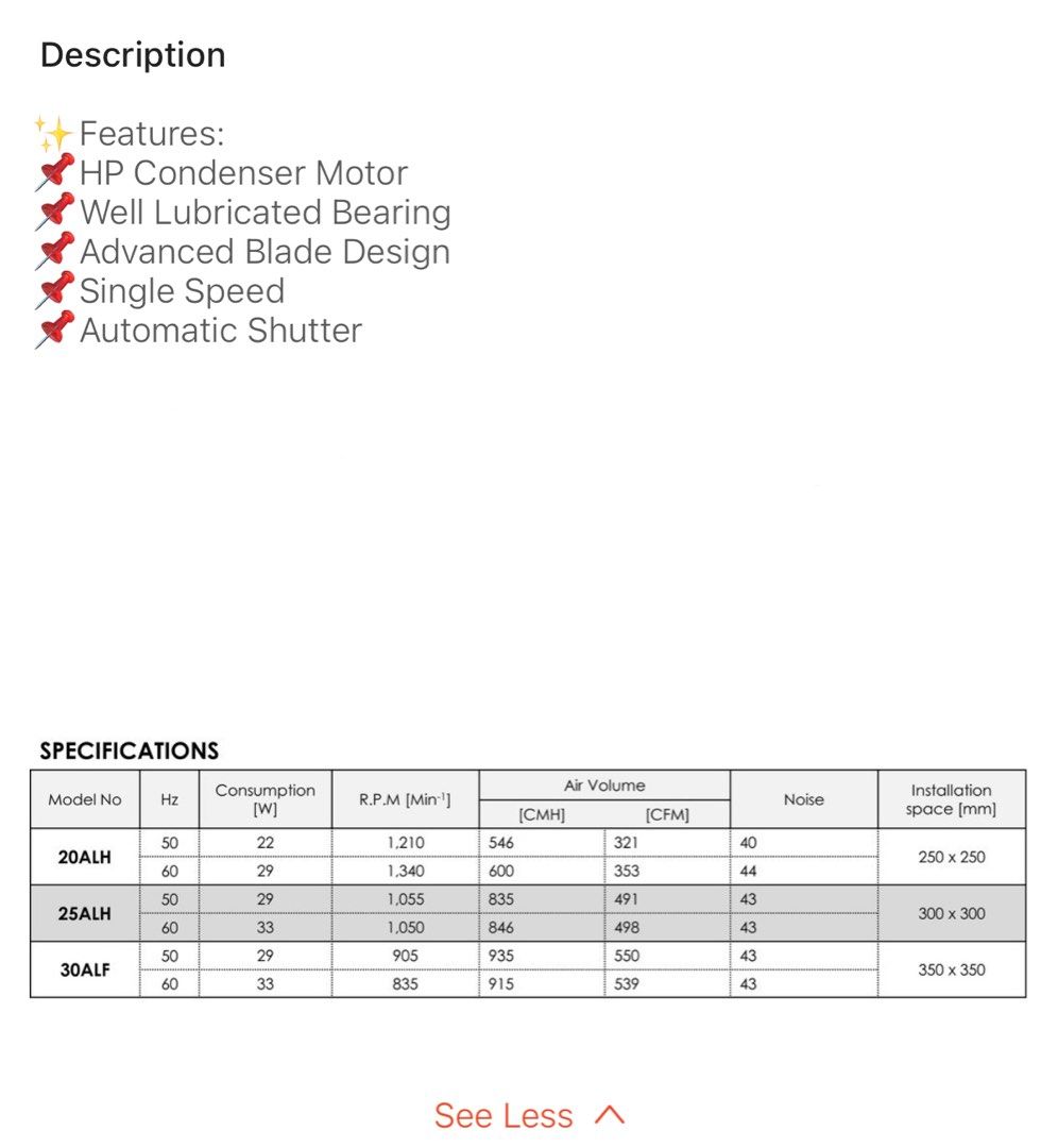 KDK 20ALH ventilation fan for hdb/condo toilet window, TV & Home ...
