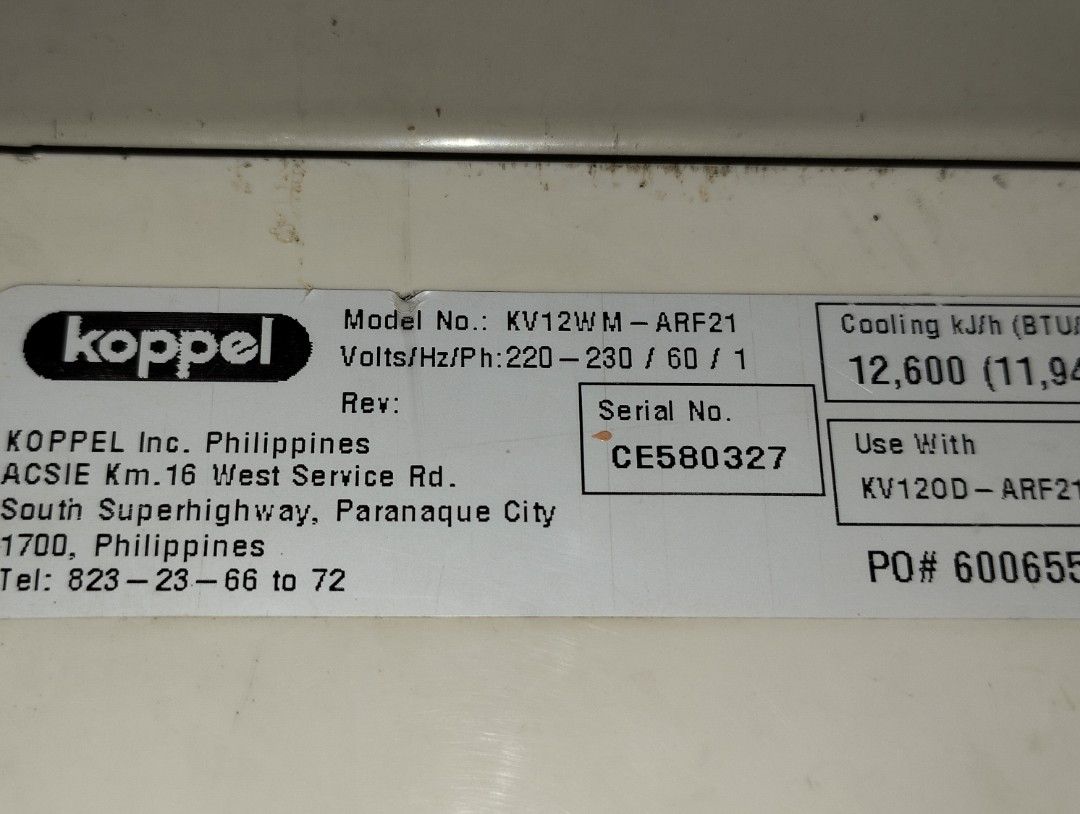 KOPPEL SUPER INVERTER 1.5 Hp, TV & Home Appliances, Other Home ...