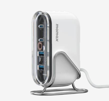 Momax 1-Charge Flow, 4 Port GaN Desktop Charger Hub, 80W USB-C & USB-A ...