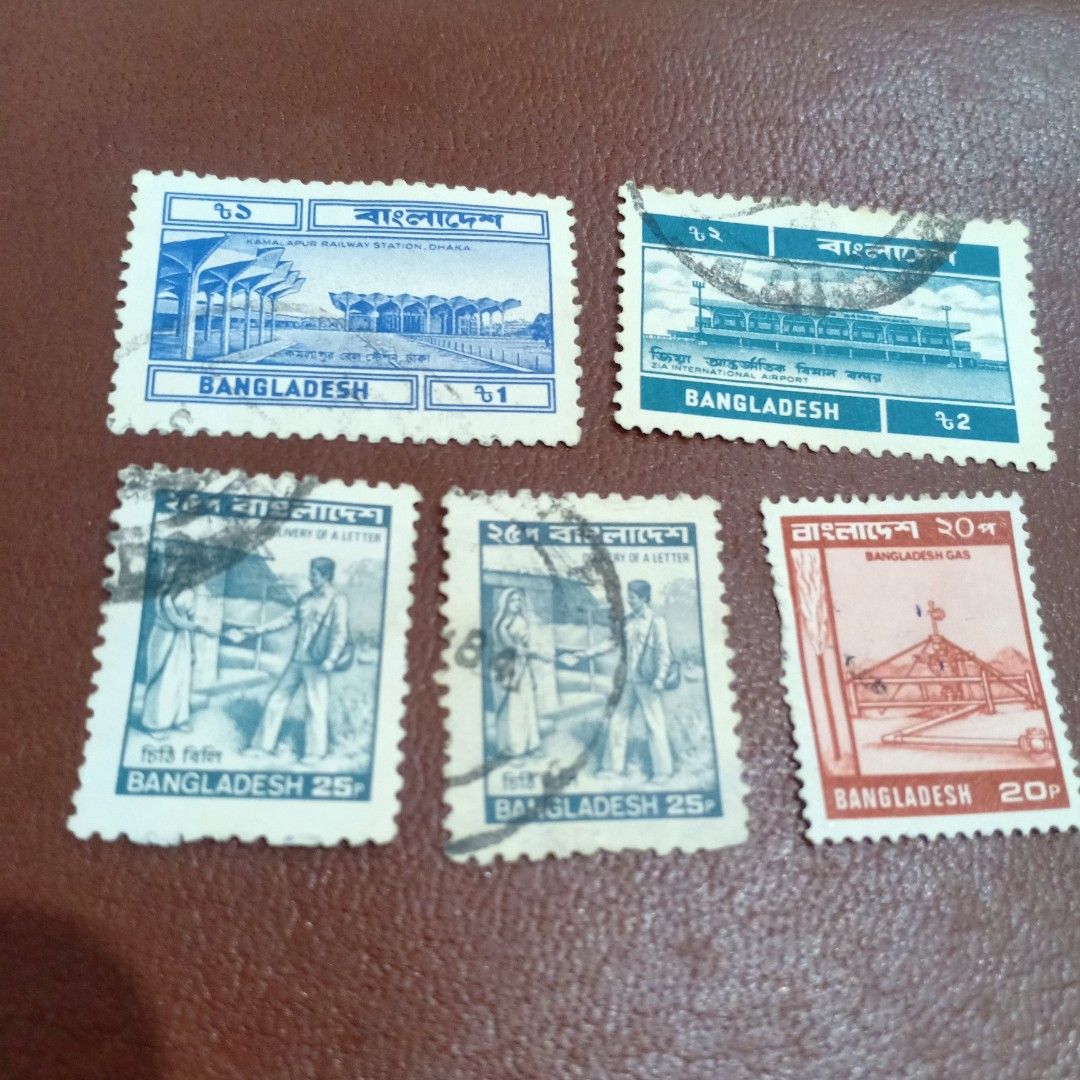 Perangko bangladesh 5 perangko rp 50 ribu, Antik, Filateli di Carousell