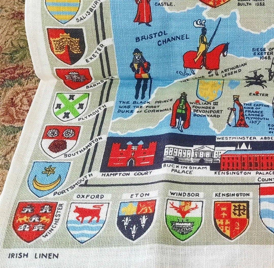 Pure Irish Linen - Map of Royal Britain Tea Towel/ Mini Mat, Furniture ...