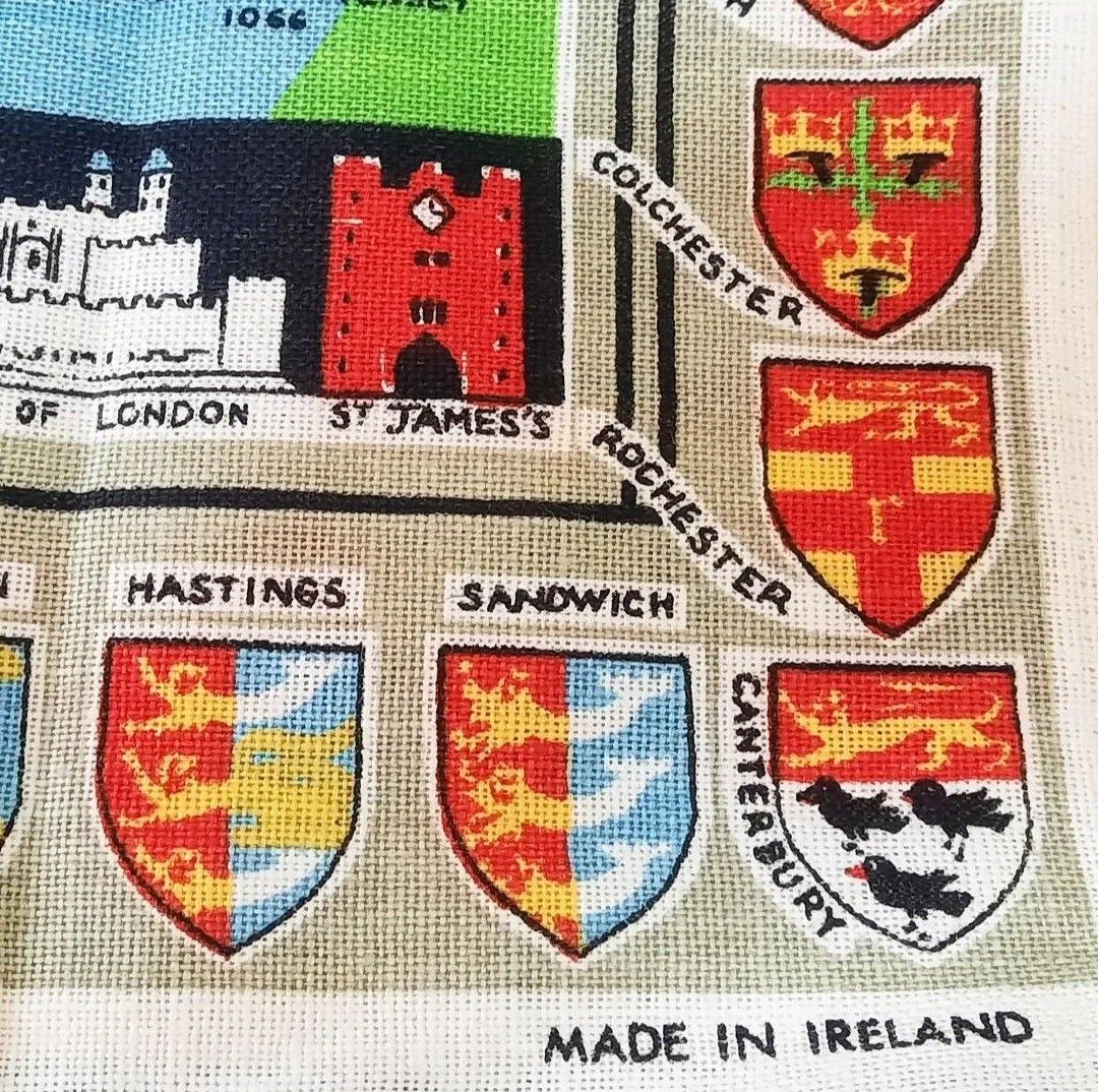 Pure Irish Linen - Map of Royal Britain Tea Towel/ Mini Mat, Furniture ...