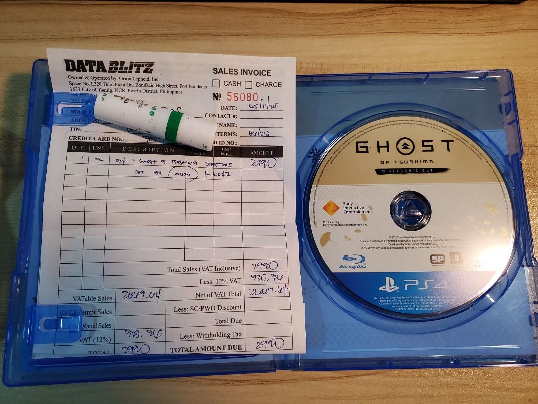 RARE Ghost of Tsushima Director's Cut PS4 Game Disc, Video Gaming ...