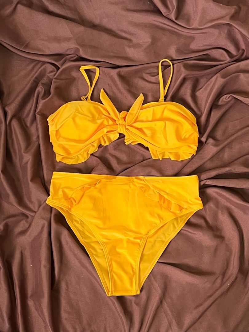 shein yellow bikini, Women's Fashion, Swimwear, Bikinis & Swimsuits on ...