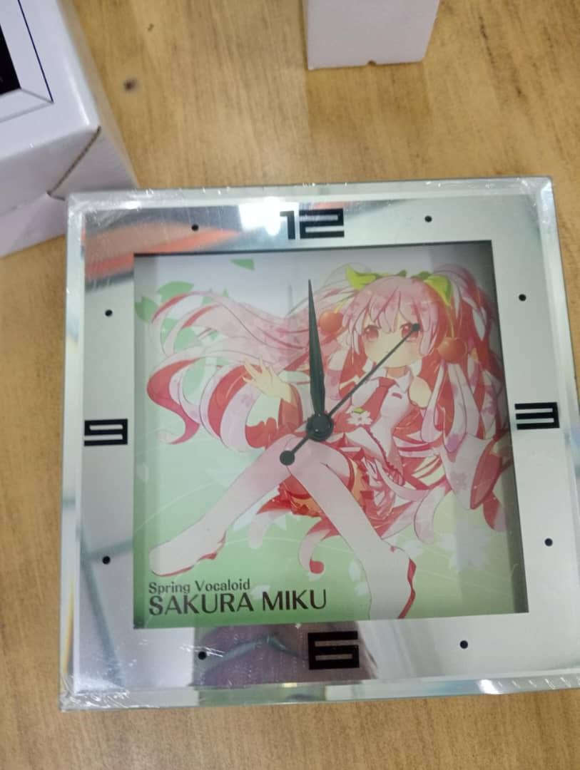 Spring Vocaloid Sakura Miku glass clock, Furniture & Home Living, Home ...