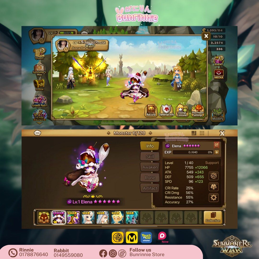 【Summoners War】Dark Pudding Princess - Elena starter account (Asia ...