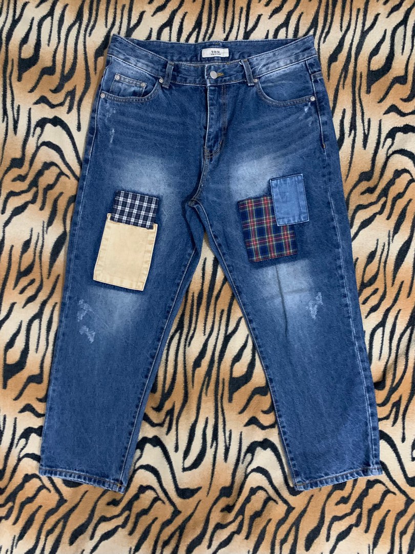 TDH Premium Patchwork Denim, Men's Fashion, Bottoms, Jeans on Carousell