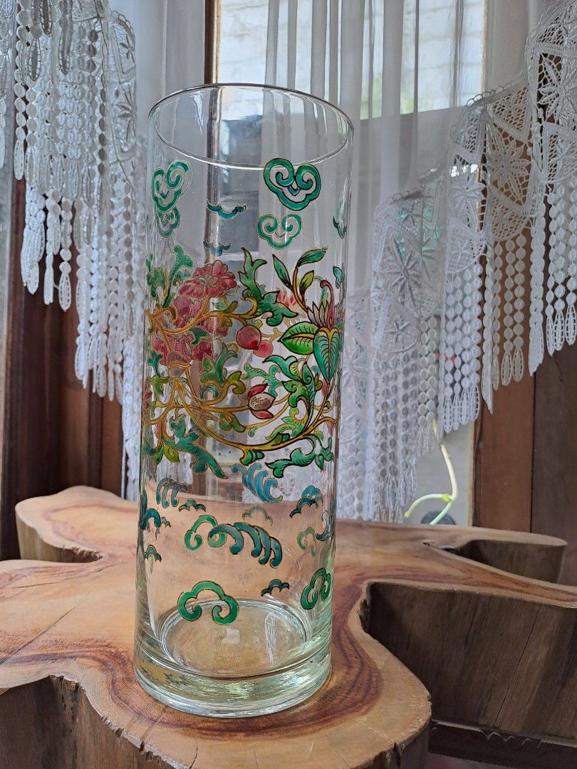 Vas Bunga antik lukis kembang, Antik, Pajangan di Carousell