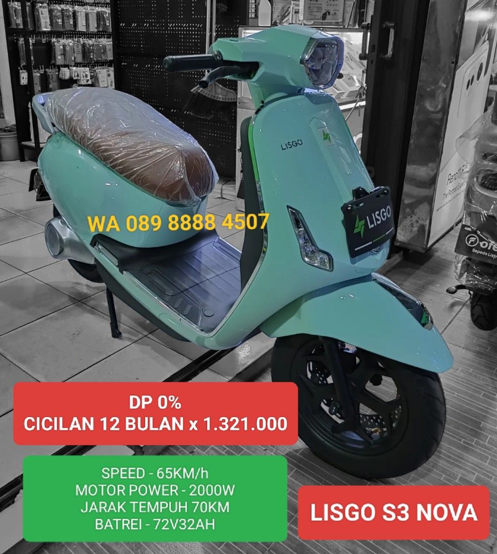 Vespa Listrik LISGO Paling top, Motor di Carousell