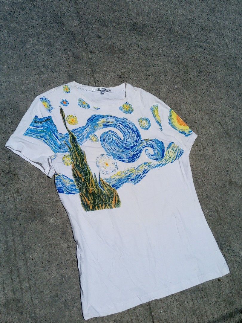 Vincent Van Gogh Starry Night Tee, Men's Fashion, Tops & Sets, Tshirts ...
