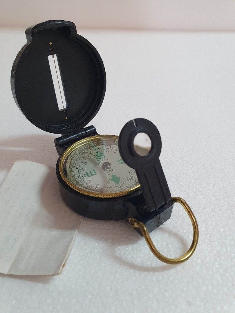 Vintage Engineer Lensatic Compass Camping Hiking Black Plastic Military ...