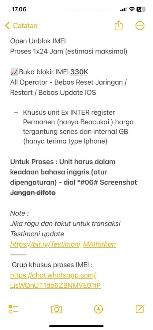 Aktivasi IMEI unblok, Jasa, Elektronik dan perbaikan alat elektronik di ...