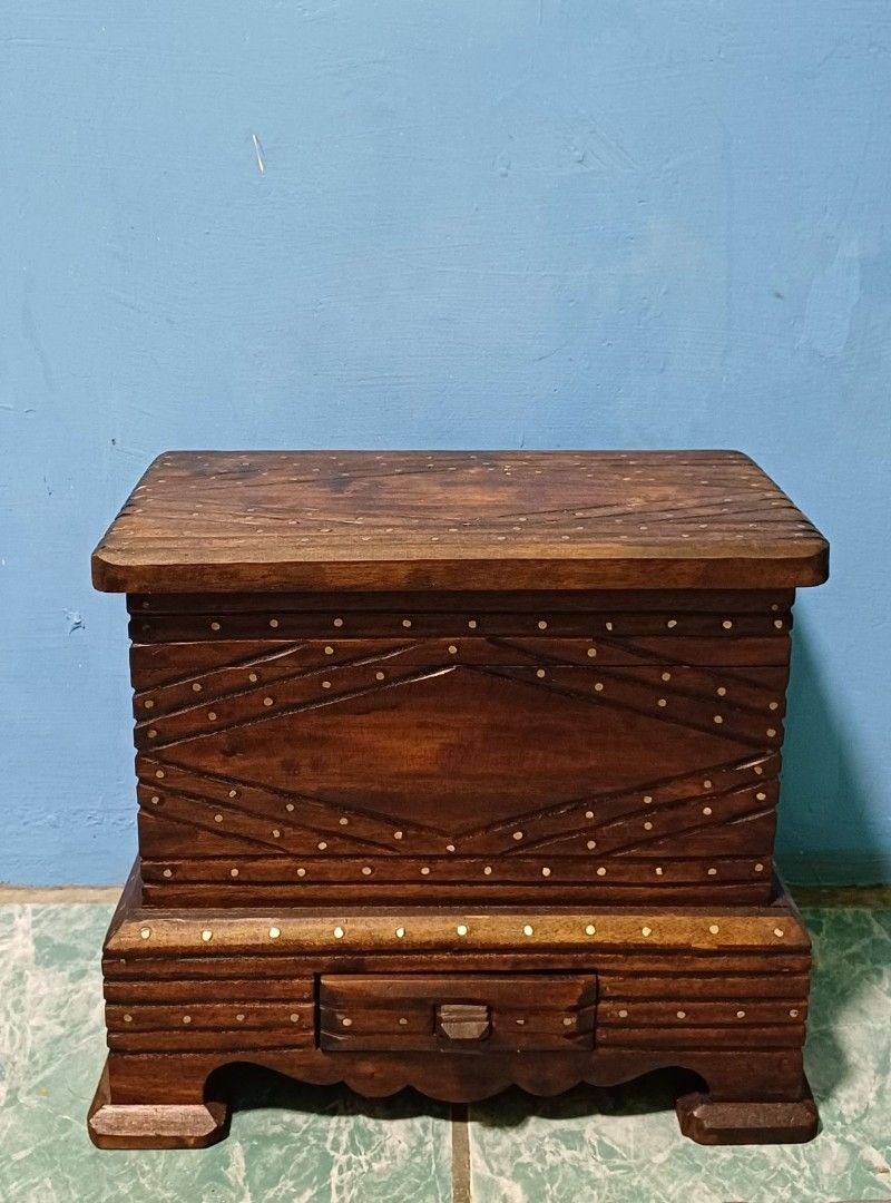 Antique wooden Baul, Furniture & Home Living, Furniture, Shelves ...