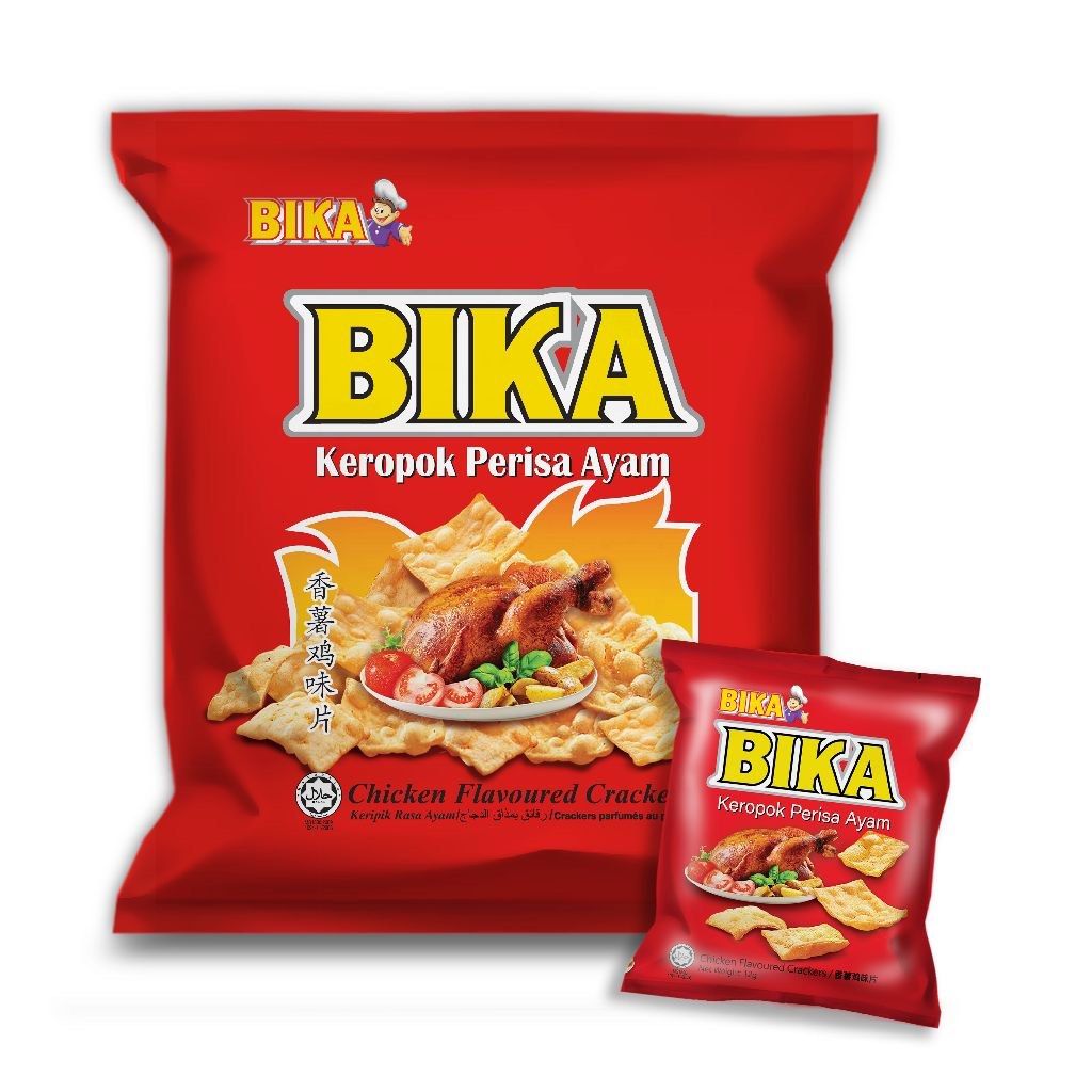 Bika Chicken Flavour 12g x 8pkt Childhood Snack Makanan Ringan Zaman ...