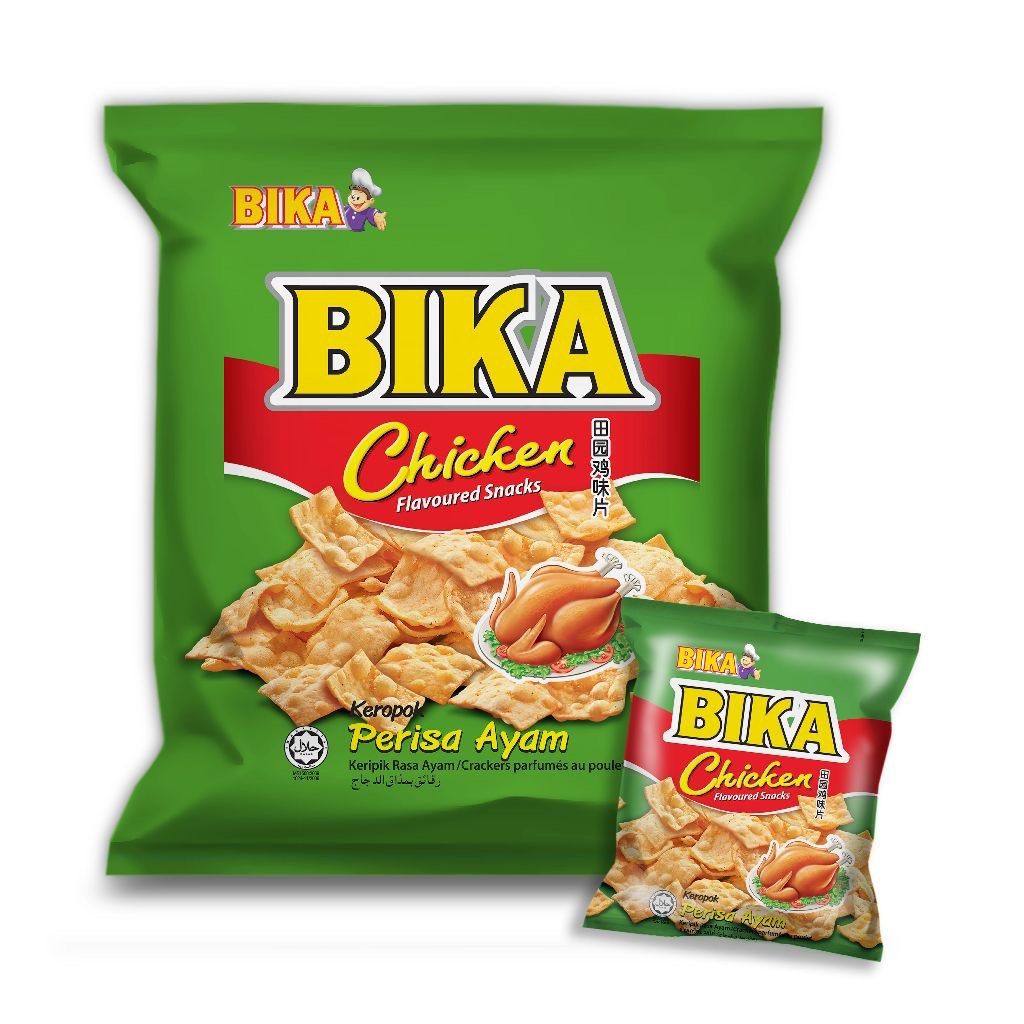 Bika Chicken Flavour 12g x 8pkt Childhood Snack Makanan Ringan Zaman ...