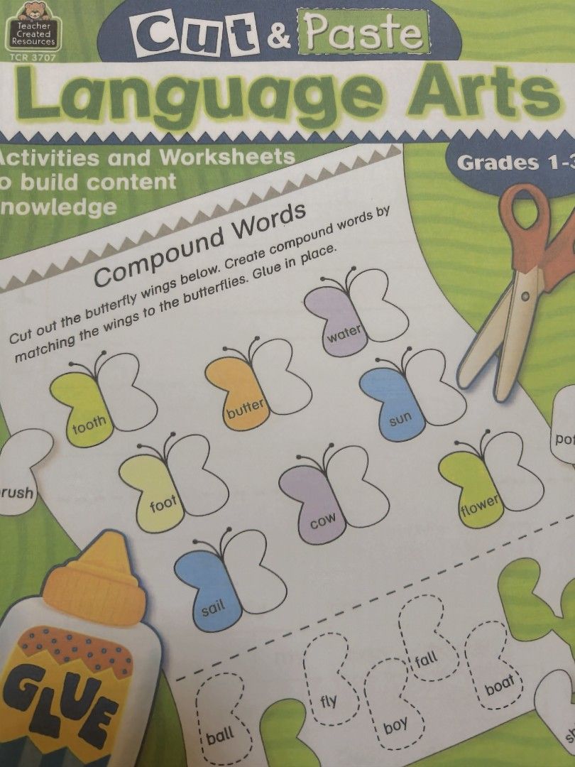 Cut and paste language Art, phonics, grammar activity sheets ...