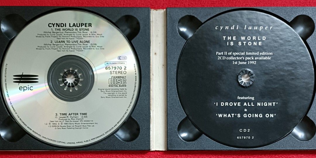 Cyndi Lauper THE WORLD IS STONE CD Single, Hobbies & Toys, Music ...
