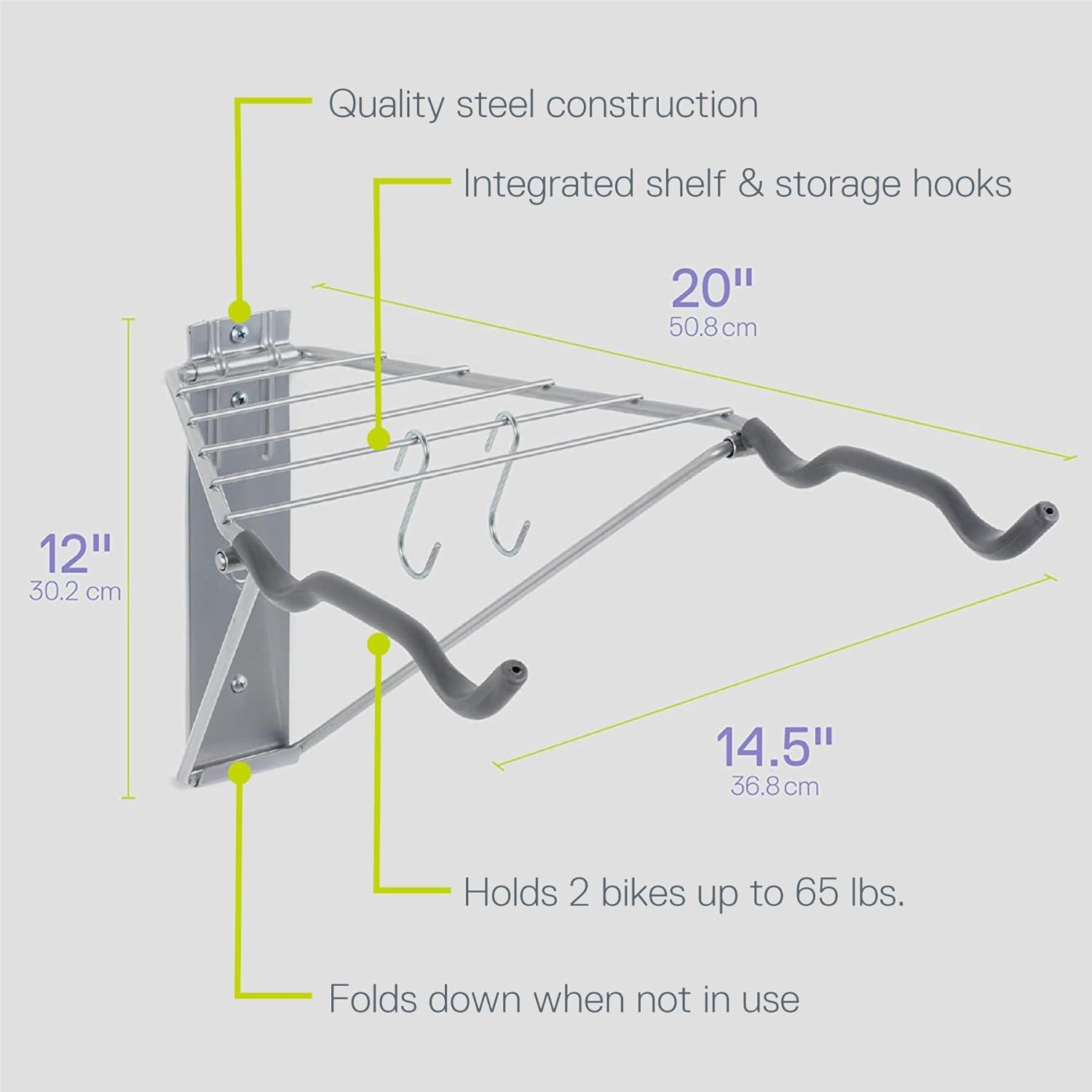 Delta Cycle Pablo Monet Folding Bike Wall Mount Rack Storage for Garage ...