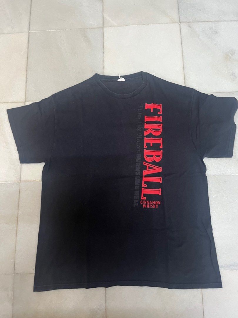 Fireball Whiskey shirt, Men's Fashion, Tops & Sets, Tshirts & Polo Shirts on Carousell