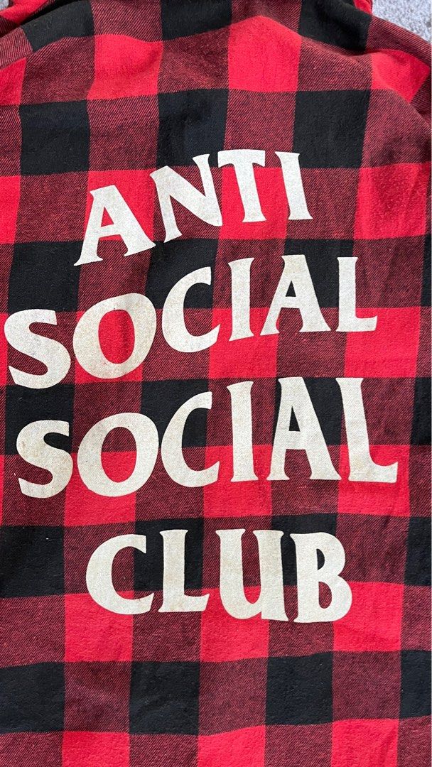 Flannel ASSC anti social social club, Fesyen Pria, Pakaian , Atasan di ...