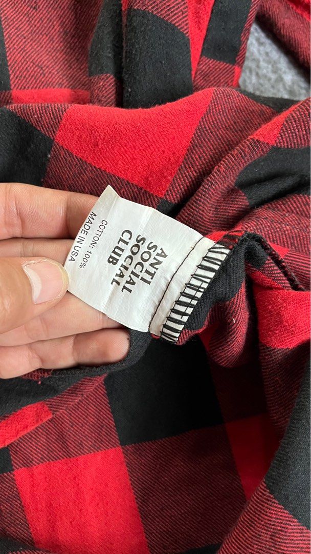 Flannel ASSC anti social social club, Fesyen Pria, Pakaian , Atasan di ...